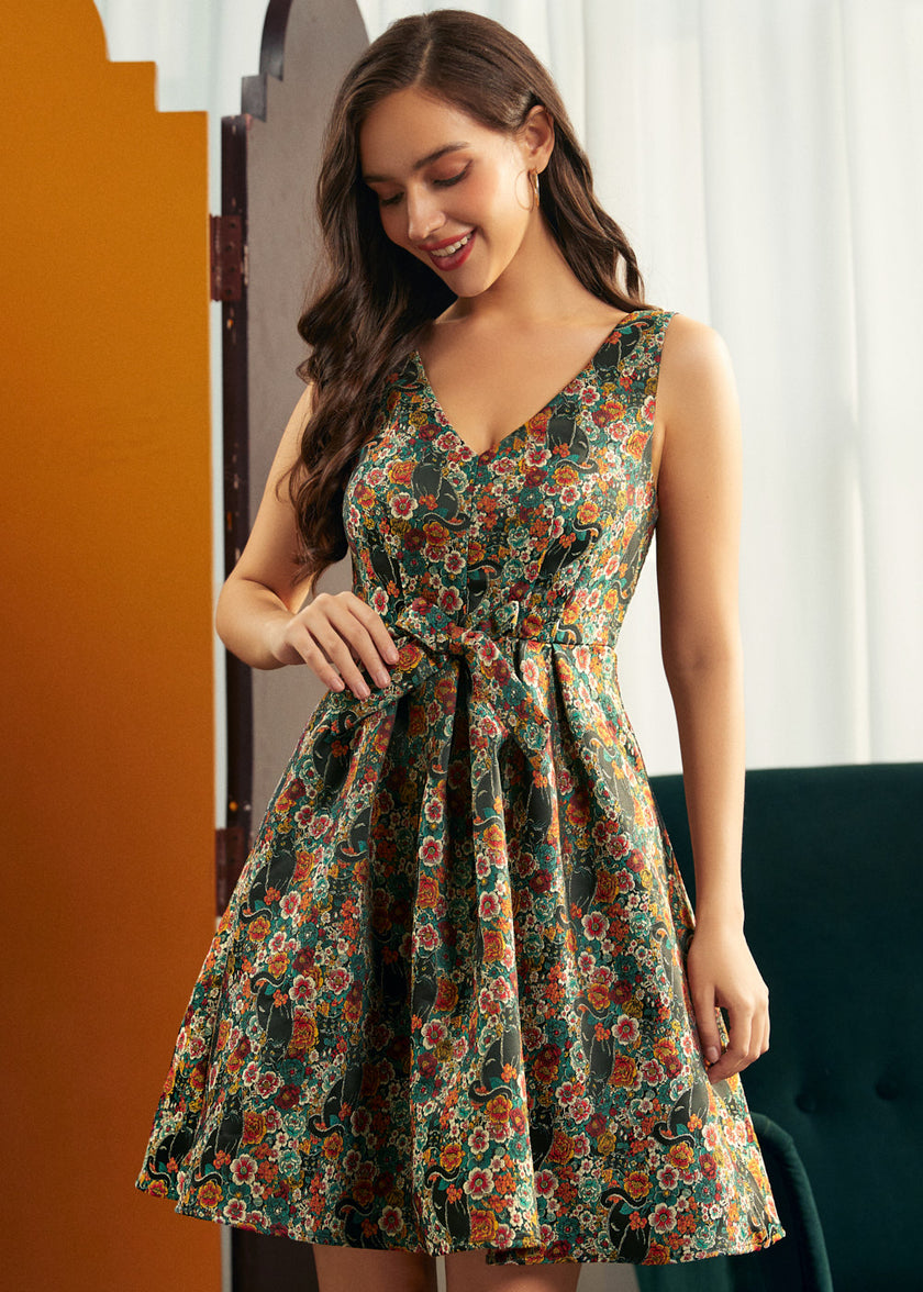 The Purrfectly Poised Fit & Flare Dress – ModCloth