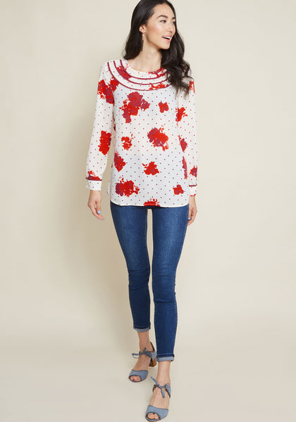 Retro Refresh Long Sleeve Top in Print Mix | ModCloth
